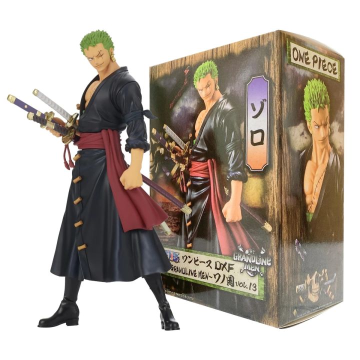 【PRETTY】17CM Anime One Piece Roronoa Zoro Figure Art King Sauron Wano ...
