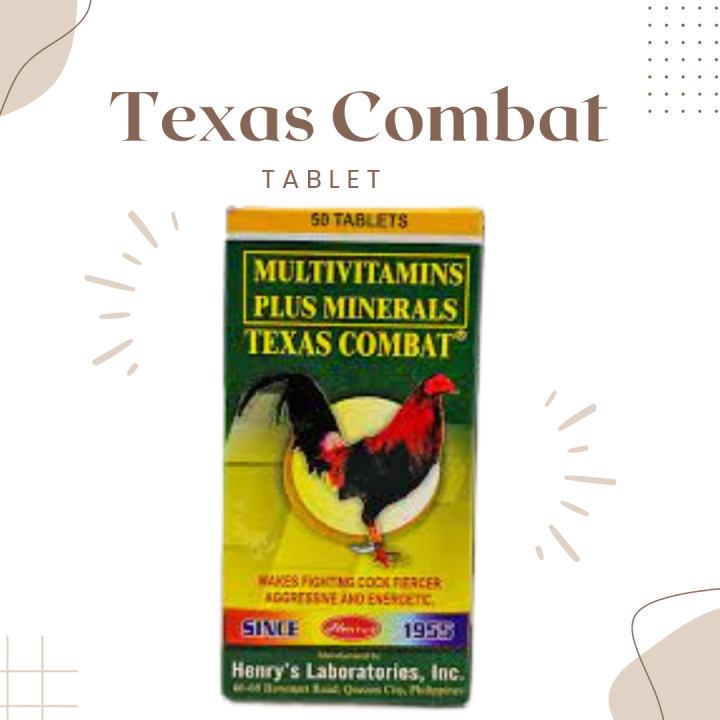 TEXAS COMBAT Multivitamins Plus Minerals for Gamefowls (50 Tablets ...