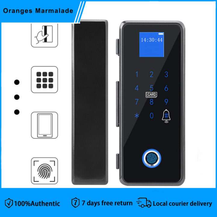 Glass Frameless Door Lock Password IC Card APP Fingerprint Electric ...