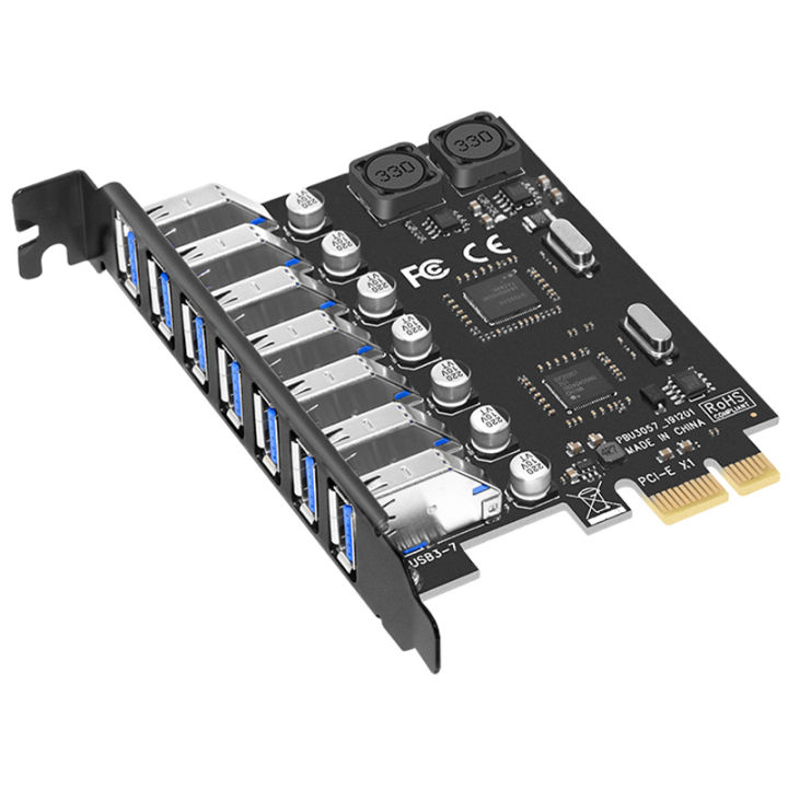 USB 3.0 PCI-E Expansion Card Adapter 7 Ports Hub Adapter External ...