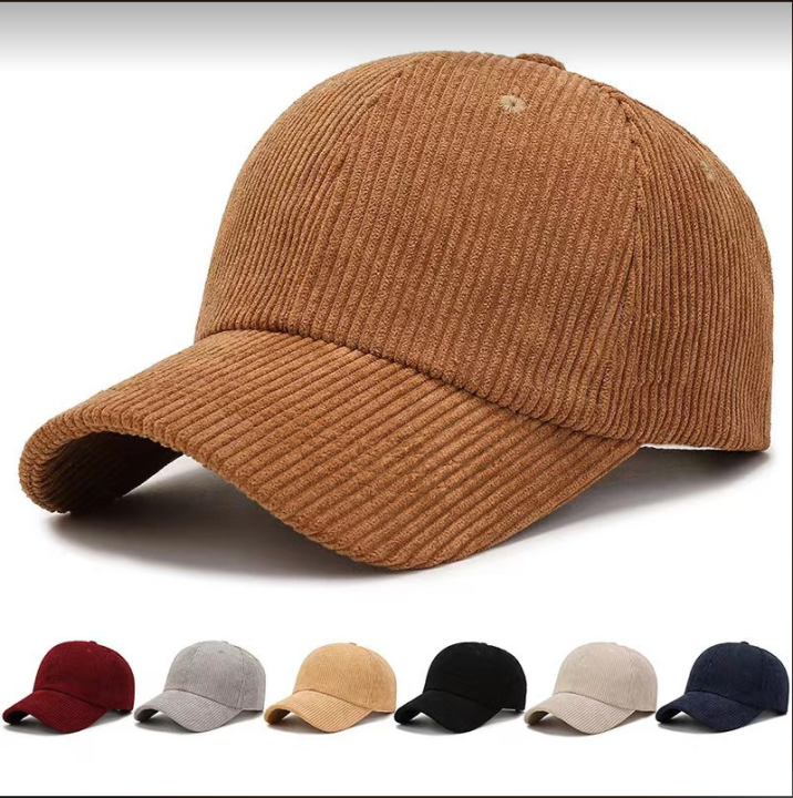 JH Corduroy Solid&MIXED Color Light Board Curved Brim Peaked Cap ...