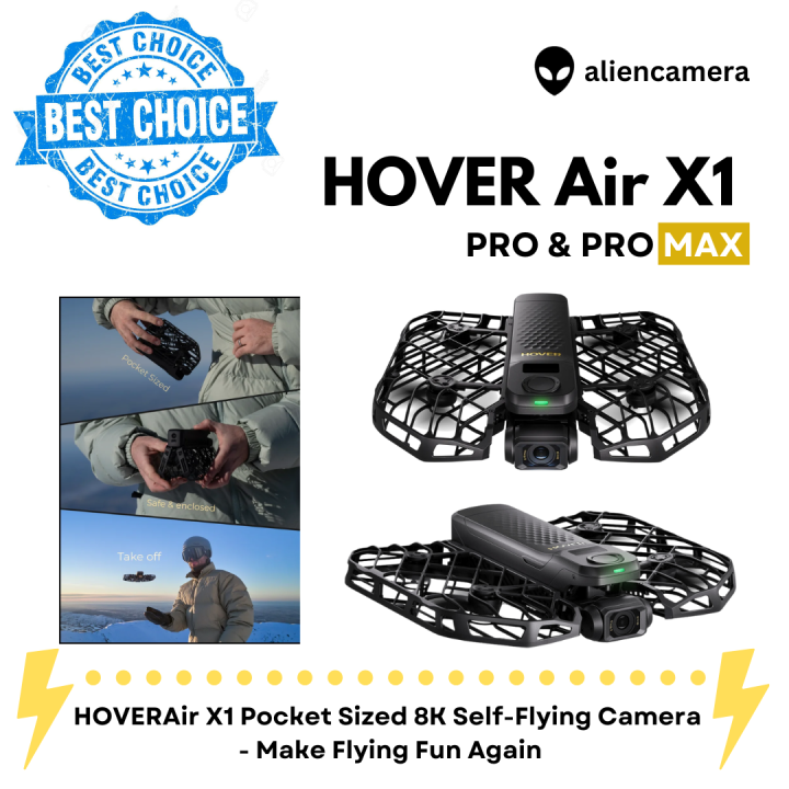 HOVERAir X1 Pro/ ProMax - 4K & 8K Video Resolution Pocket-Sized Self-Flying Camera | Lazada