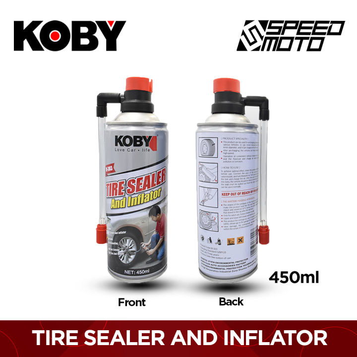 KOBY TIRE SEALER AND INFLATOR 450ML / 600ML FOR MOTORCYCLE AND CAR ...