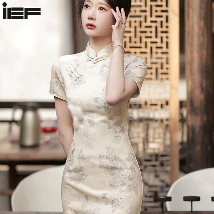 IEF 2023 New Chinese style retro French cheongsam new temperament long improved version of young ...
