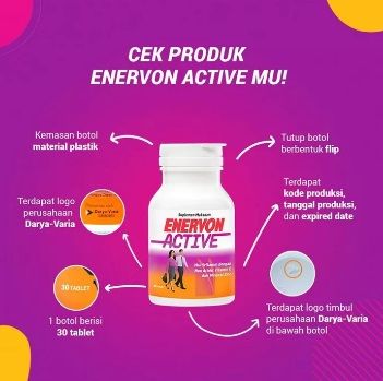 Enervon C Active isi 30 tablet - Multivitamin - Vitamin C - Botol ...