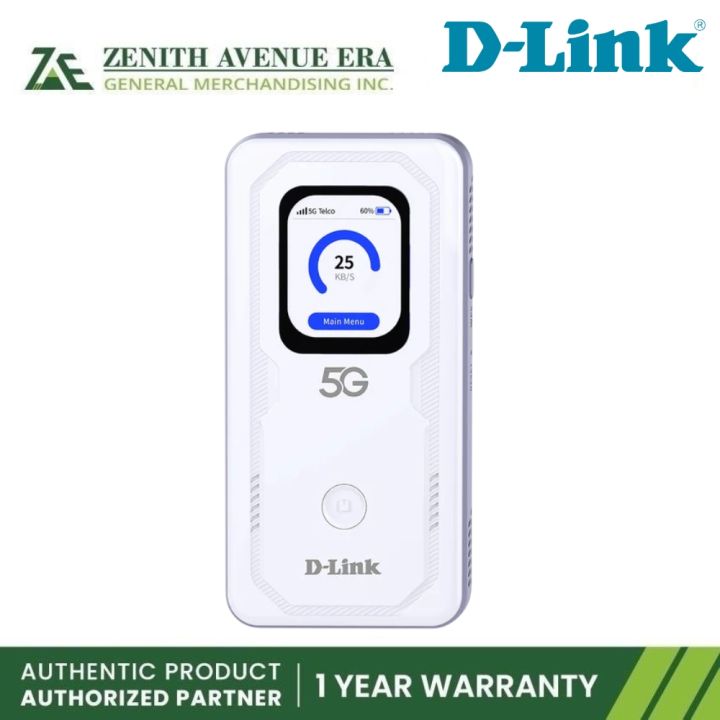 D-Link DWR-U2100 5G NR Wi-Fi 6 AX900 MiFi Mobile Router (with 5,000mAh ...