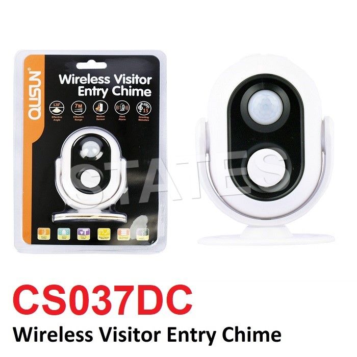 QUSUN CS037DC Wireless Alarm Doorbell Motion Sensor Wireless Visitor ...