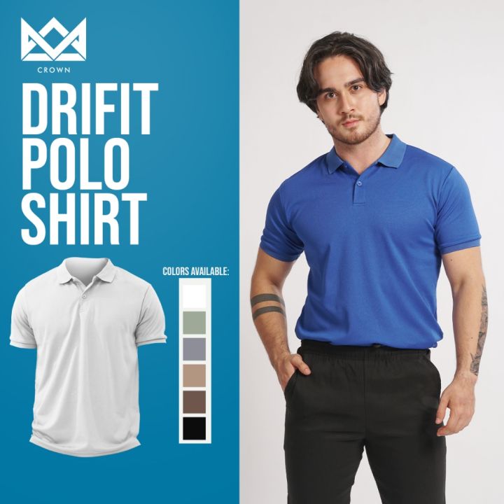 Crown Mens Drifit Polo for Men Airism Active Wear Quick Dry Top polo ...
