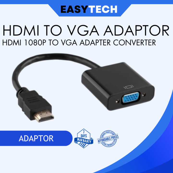 EASYTECH | HDMI to VGA Cable Adapter HDTV/Projector Converter Cable ...