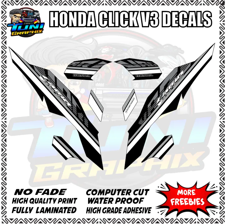Honda Click V3 / V4 New Vario Line 2025 Decals (Black Series) | Lazada PH