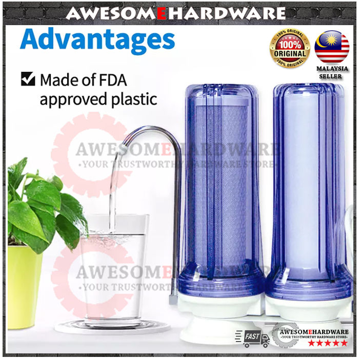 COUNTER TOP DOUBLE WATER FILTER TWO STAGE WATER FILTER SYSTEM WITH PP ...