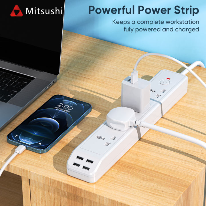 Mitsushi Heavy Duty Extension Cord With Multiple Multifunction Socket High Power With Switch