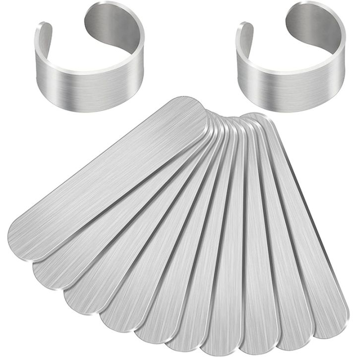 24 Pieces Metal Stamping Blanks Aluminum Rings Blanks 0.47X2.24 Inch ...