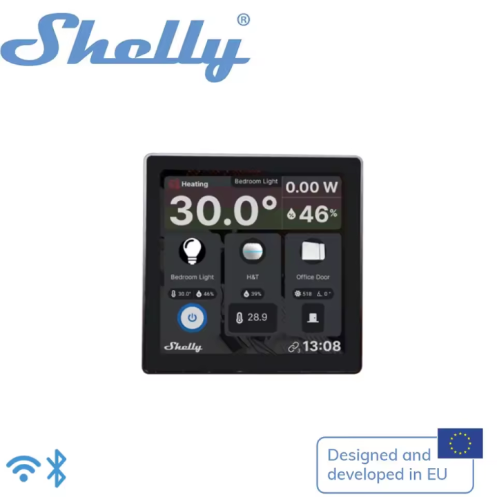 Shelly Wall Display smart control panel with 5A integrated switch color ...