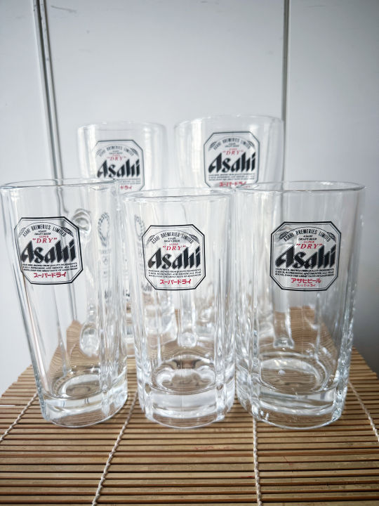 แก้วเบียร์หูอาซาฮีโลโก้ดำ Asahi Black Glasses | Lazada.co.th
