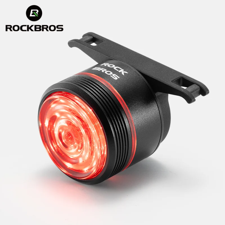 ROCKBROS 2024 Bicycle Rear Light Aluminum Alloy Shell Type-c 6 Modes Smart Brake Sense Tail ...