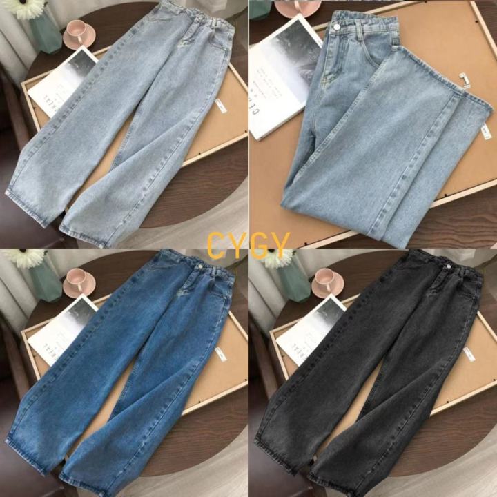 CYGY New กางเกงยีนส์ทรงหลวมสไตล์เกาหลี หลากสี ทรงสวย กางเกงใส่สบาย ยอด ...
