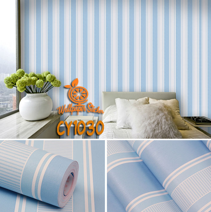 Wallpaper Sticker Dinding Walpaper Stiker Ruang Tamu Walpeper Tembok Kamar Tidur 3d Motif Salur ...
