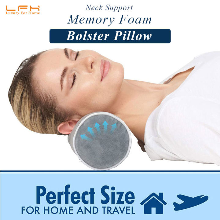 Neck Roll Memory Foam Pillow Bolster Support for Sleeping Shoulder Pain ...
