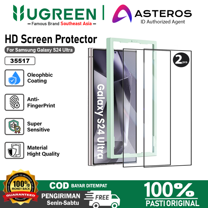UGREEN Premium Tempered Glass Samsung Galaxy S24 Ultra Full Screen ...