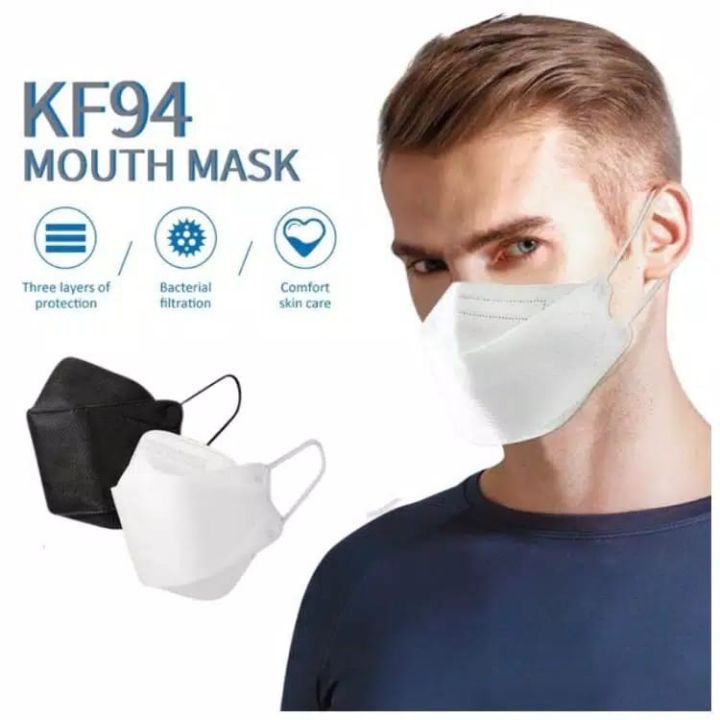 MASKER KF94 HITAM 10 PCS - MASKER KF94 4PLY COVINDO FACE MASK - MIRIP ...