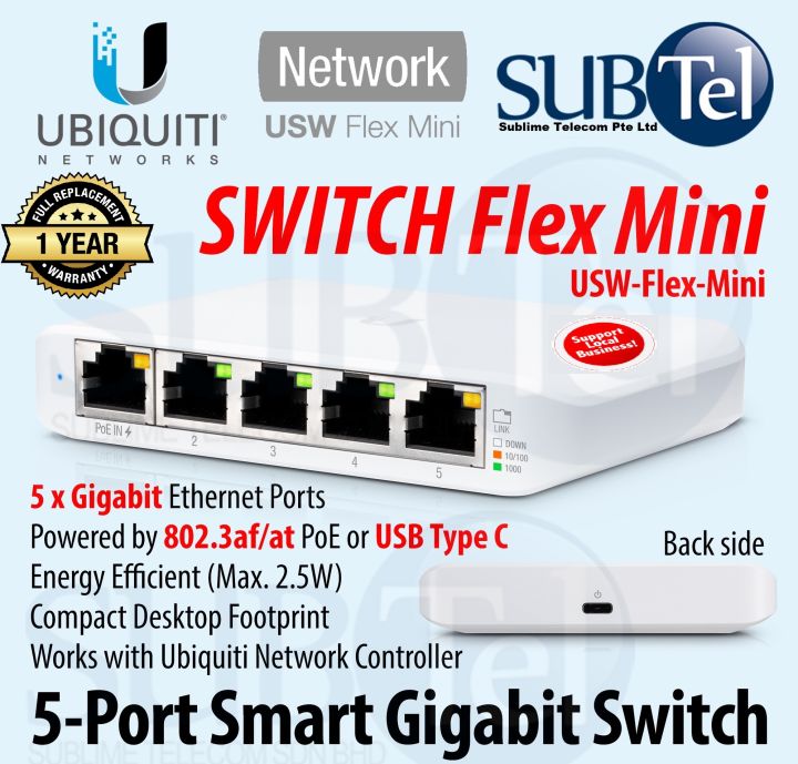 USW-Flex-Mini Ubiquiti UniFi Managed Gigabit Smart Switch USW Flex Mini ...