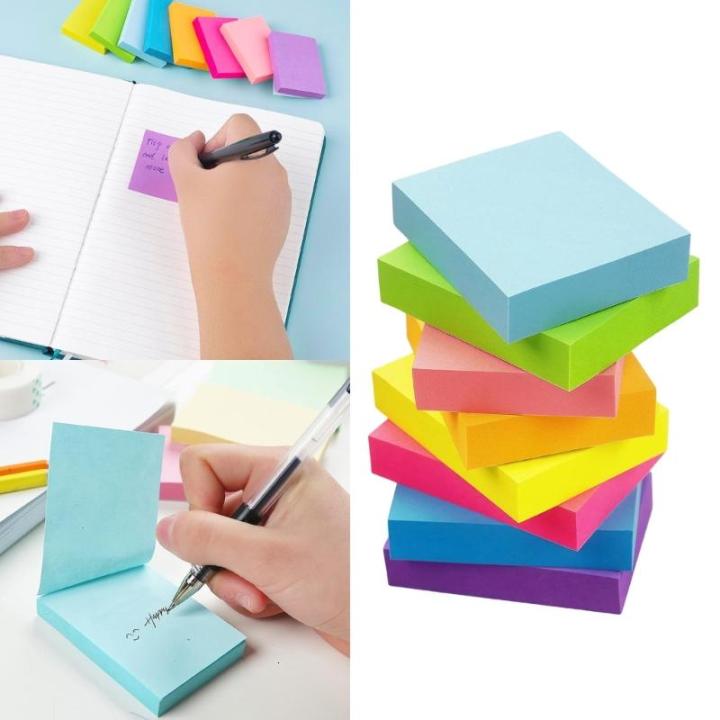 8 Pcs Note Pad Simple Sticking Notes Aesthetic Memo Pad Colorful ...
