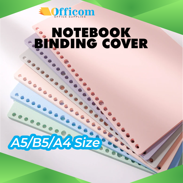 Officom Binding Cover Notebook 2 Sheets DIY A4/B5/A5 Size Hard Cover ...