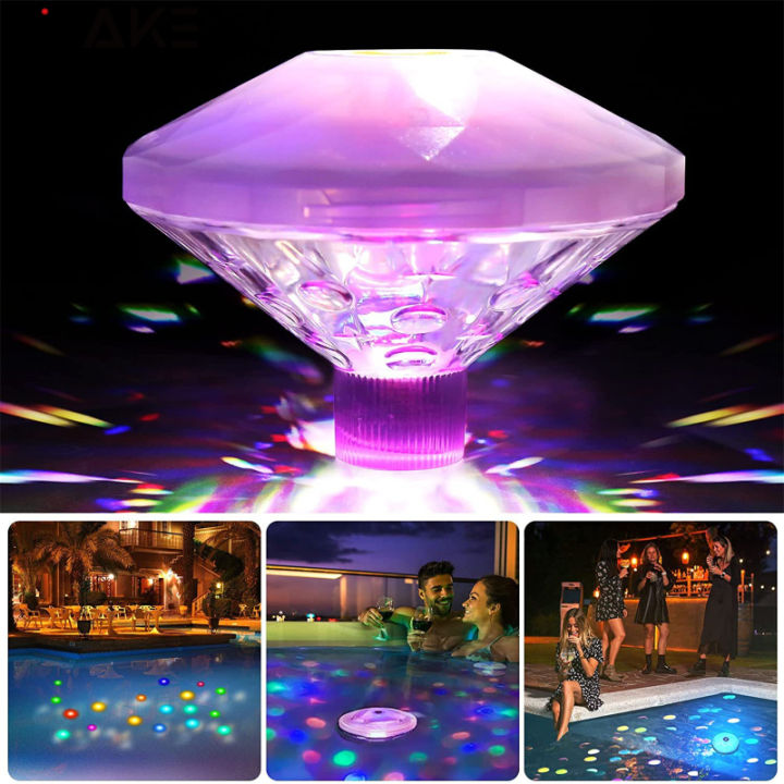 4 Leds Swimming Pool Lamp 5 Lighting Modes Ip65 Waterproof Colorful ...