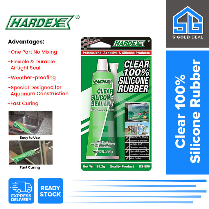 HARDEX RS850 Clear Silicone Sealant 100% Rubber Adhesive Glue White ...