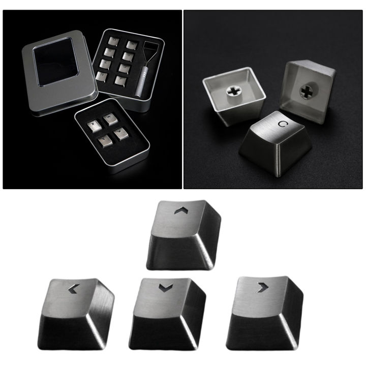 harayaa Stainless Steel Metal Keycaps Set Cross Axle DIY Compatible ...
