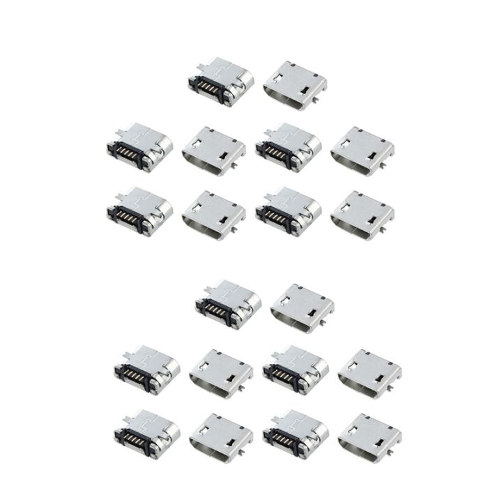 20 Pcs Spare Parts Type B Micro-USB Female Jack Connector Port Socket ...