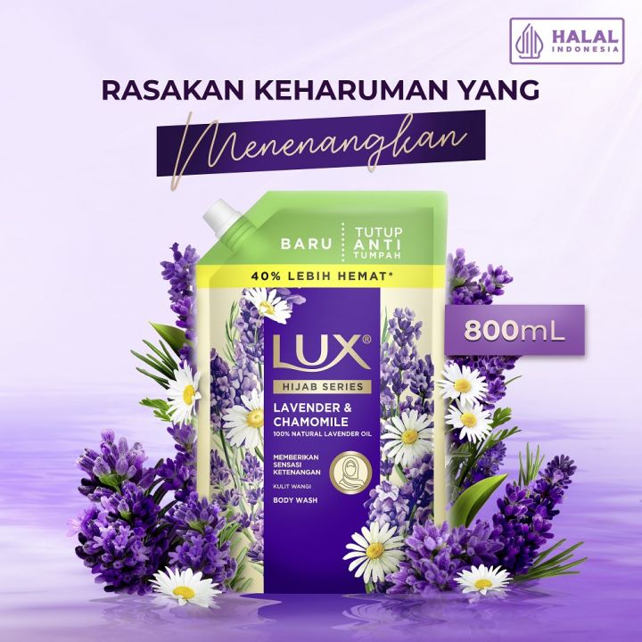 Lux Hijab Series Lavender & Chamomile Body Wash sabun mandi cair harum & menyegarkan 800ml ...