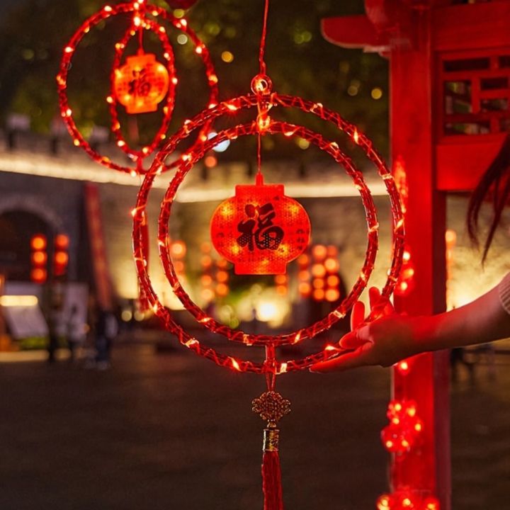 esfdgl 2025新年装饰 cny lantern Hanging LED New Year Fu Lantern Light ...