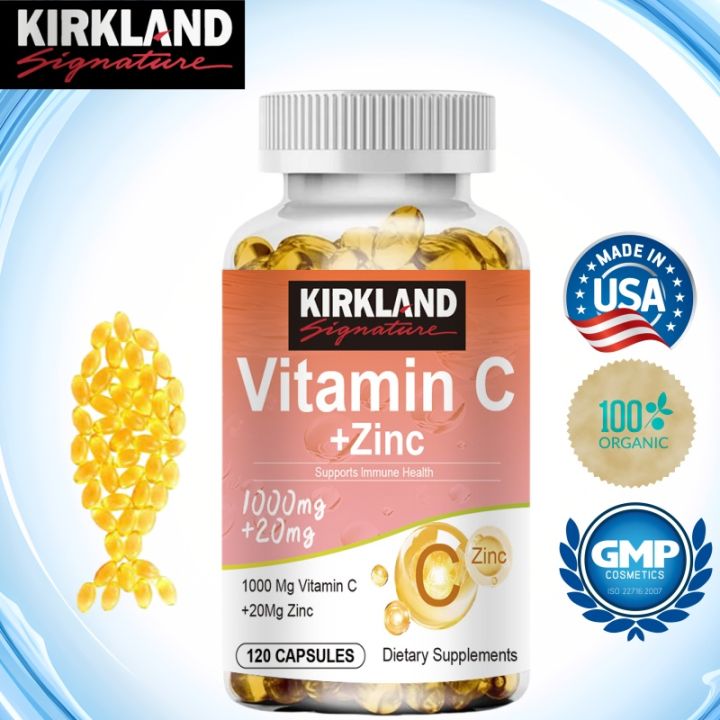 KIRKLAND Vitamin C with Zinc 1000 mg Vitamin C plus 20 mg Zinc Capsules Immune Support | Lazada PH