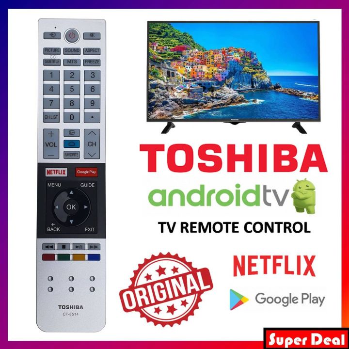 [] TOSHIBA Flat LED Panel LCD Android Smart TV Remote Control Netflix ...