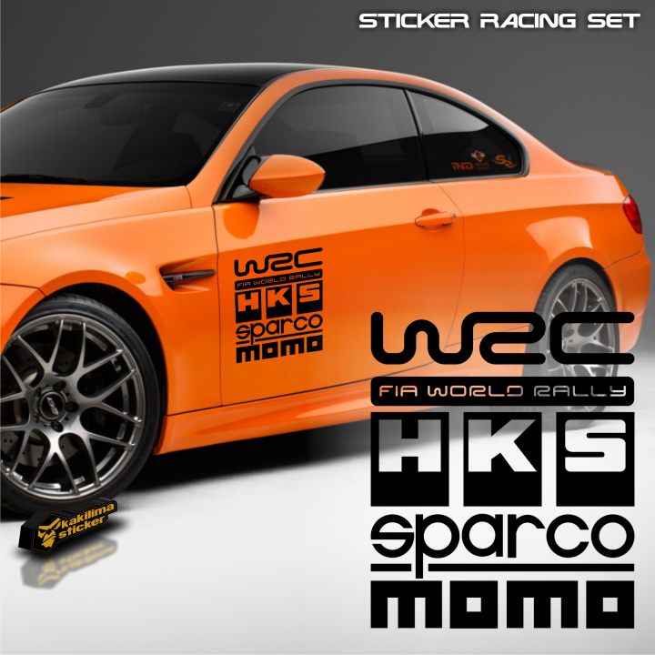 Sticker Racing Set WRC HKS Sparco Momo Sticker Pintu Mobil 25cm x 30cm ...