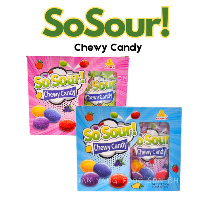 *VIRAL* Halal 30pcs SoSour! Chewy Candy Sour Sweet Chewy Candy/Sanwa So ...