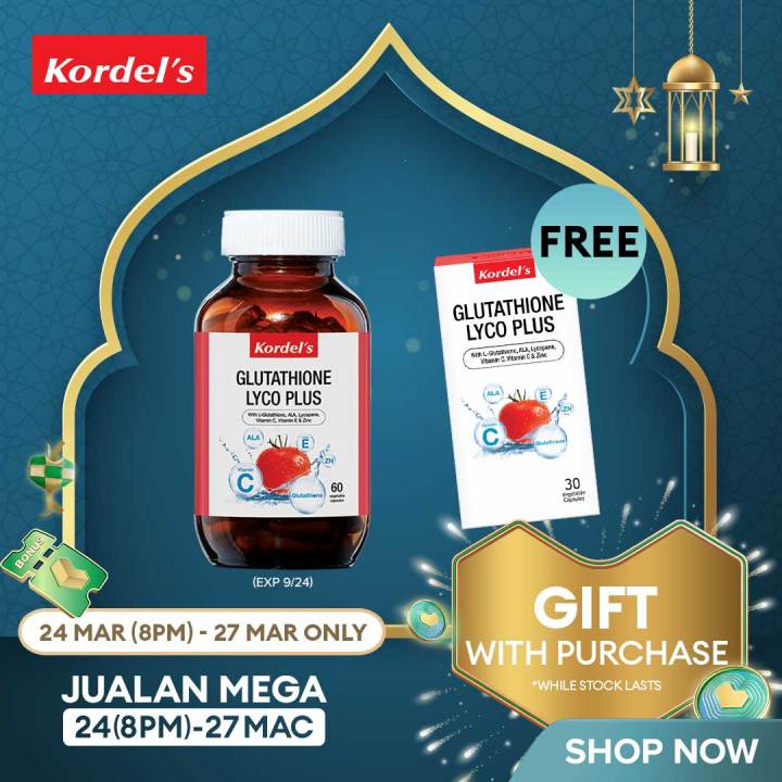 [24/3 8PM- 27/3_Gift Above RM188] (Exp 9/24) Kordel's Glutathione Lyco ...