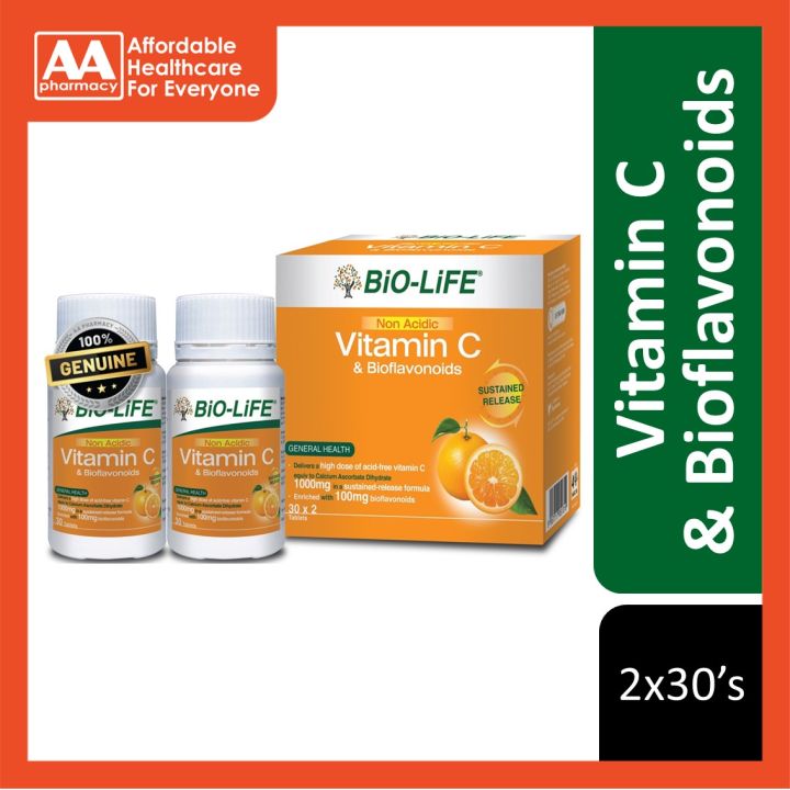 Bio-Life Non Acidic Vitamin C & Bioflavonoids Tablet (2X30's) | Lazada