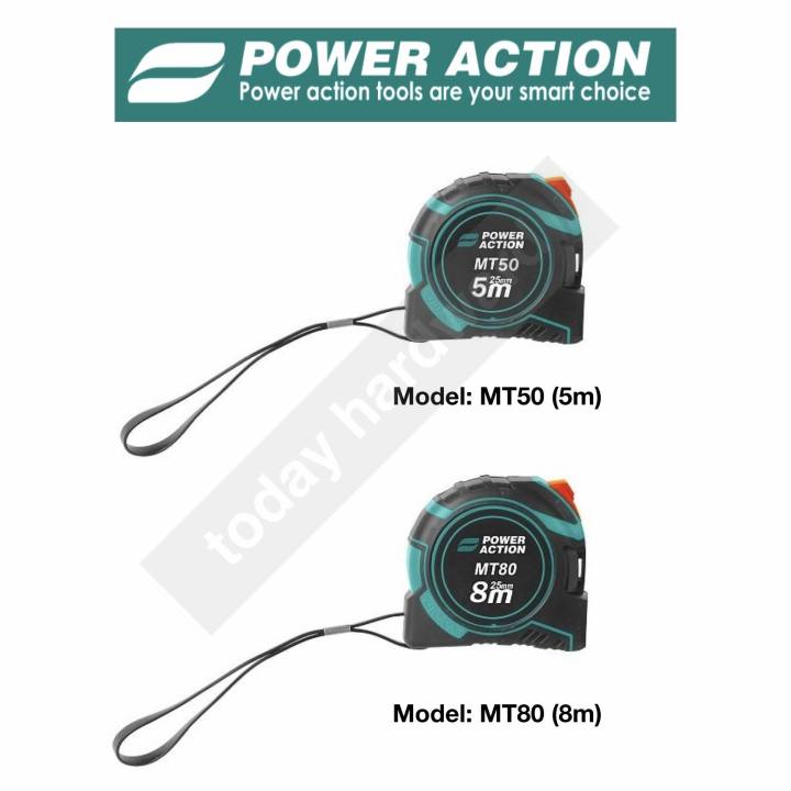 Power Action 5m & 8m Self Lock Measurement Tape (MT50 & MT80) | Lazada