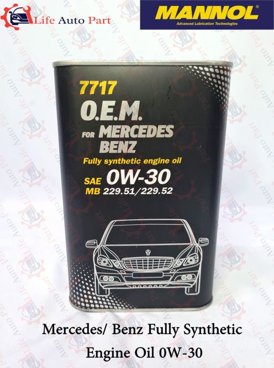 Mannol Mercedes Benz Engine Oil 0W-30 Fully Synthetic (Made In Germany ...