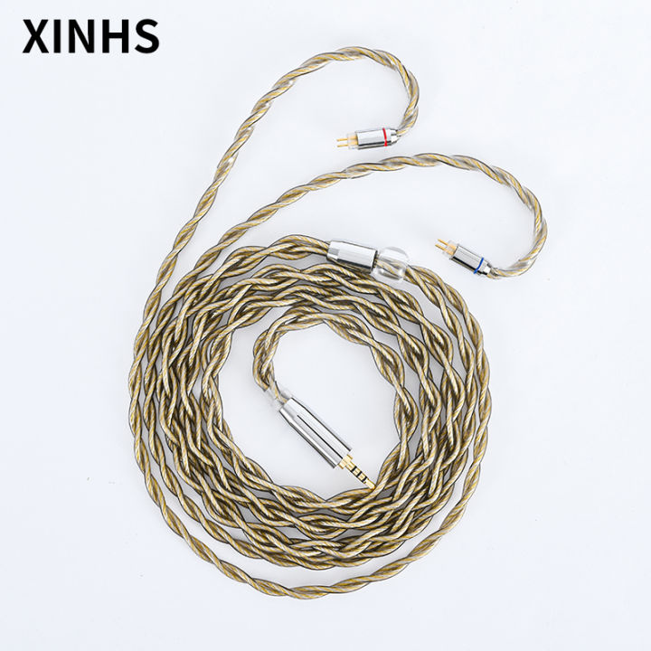 XINHS-80 Earphones Line Gold Silver Mixed Replacement Upgrade Cable ...