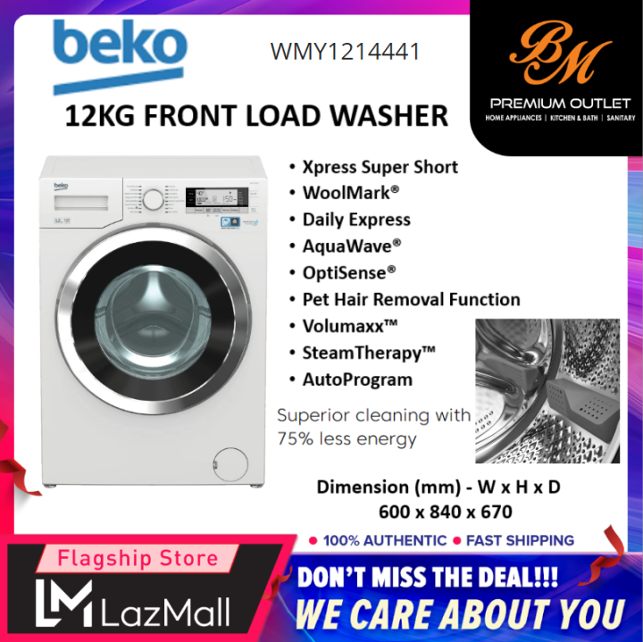 BEKO ( WMY1214441 ) 12KG FRONT LOAD WASHING MACHINE | Lazada