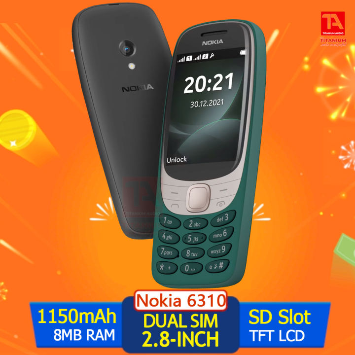 Original Keypad Phone Nokia 6310 Feature Phone Dual SIM Standby 1150mAh ...