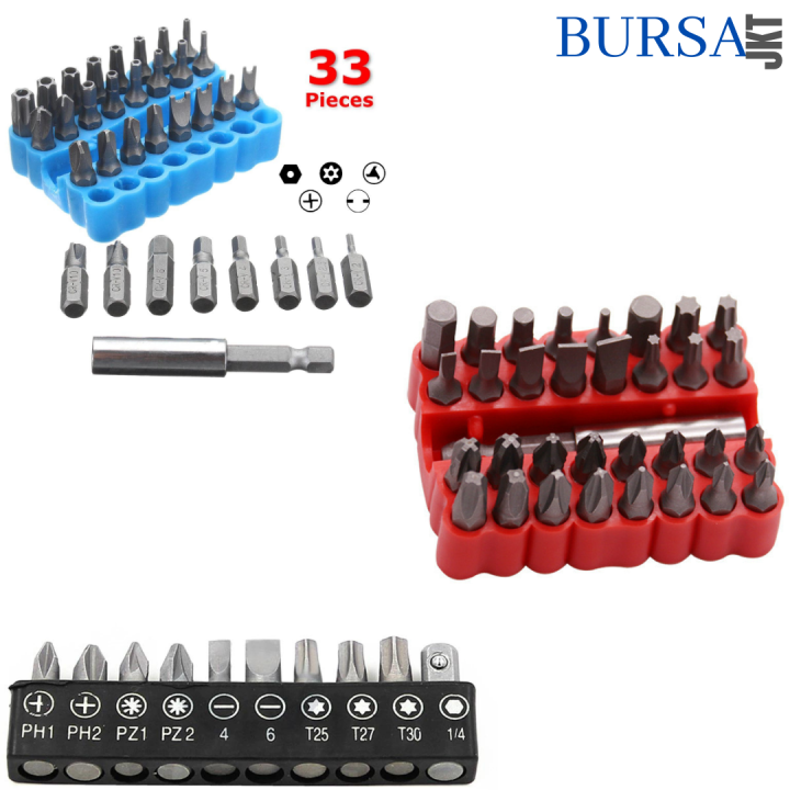 MATA OBENG HEX 1/4 INCH KONEKTOR DRIVER SET 33PC MAGNETIC SCREWDRIVER ...