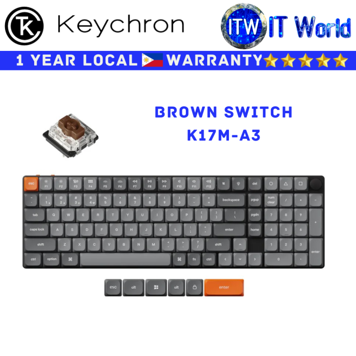 Keychron Wirless Mechanical Keyboard K17 Max QMK / VIA Black Ultra Slim ...
