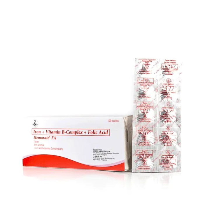 Hemarate Fa Iron+Folic Acid Vitamin B-Complex for Deficiency Anemia ...