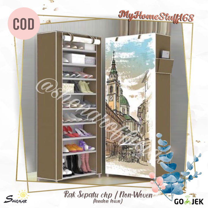 Rak Sepatu 10 Susun / Rak Sepatu Portable Motif 3D / Shoe Rack/ Rak ...