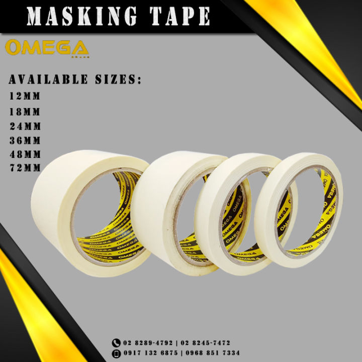 OMEGA Masking Tape 1/2", 3/4", 1", 1-1/4",2",3" | Lazada PH